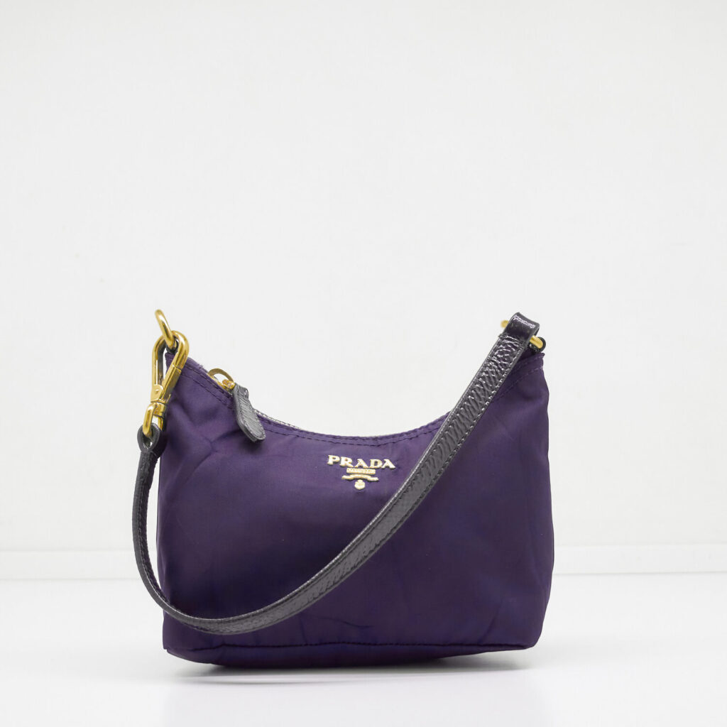 Prada Pochette Schultertasche Nylon Dunkellila - Coco Liebt Louis