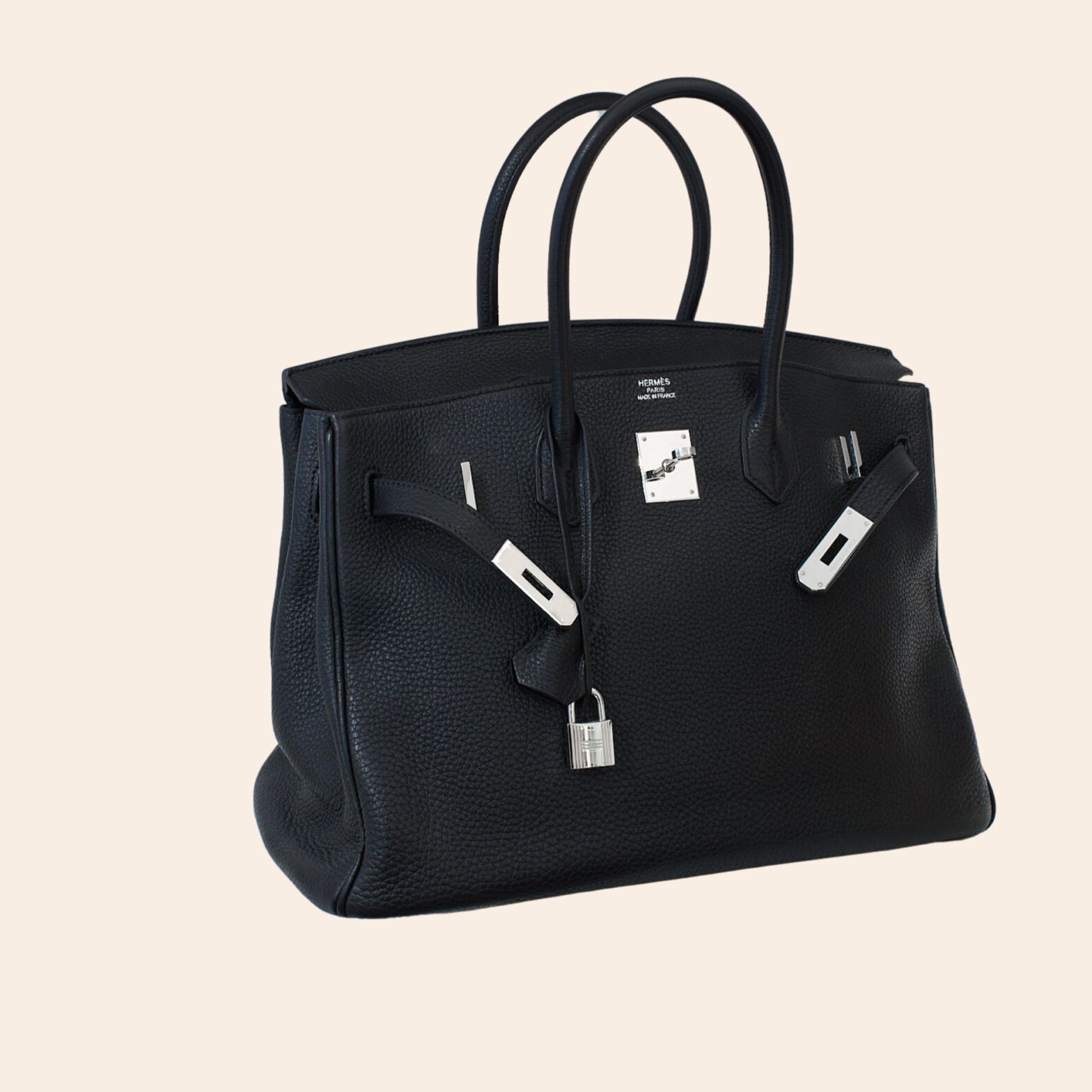 Hermès Birkin 35 Schwarz Clémence Palladium - Coco Liebt Louis