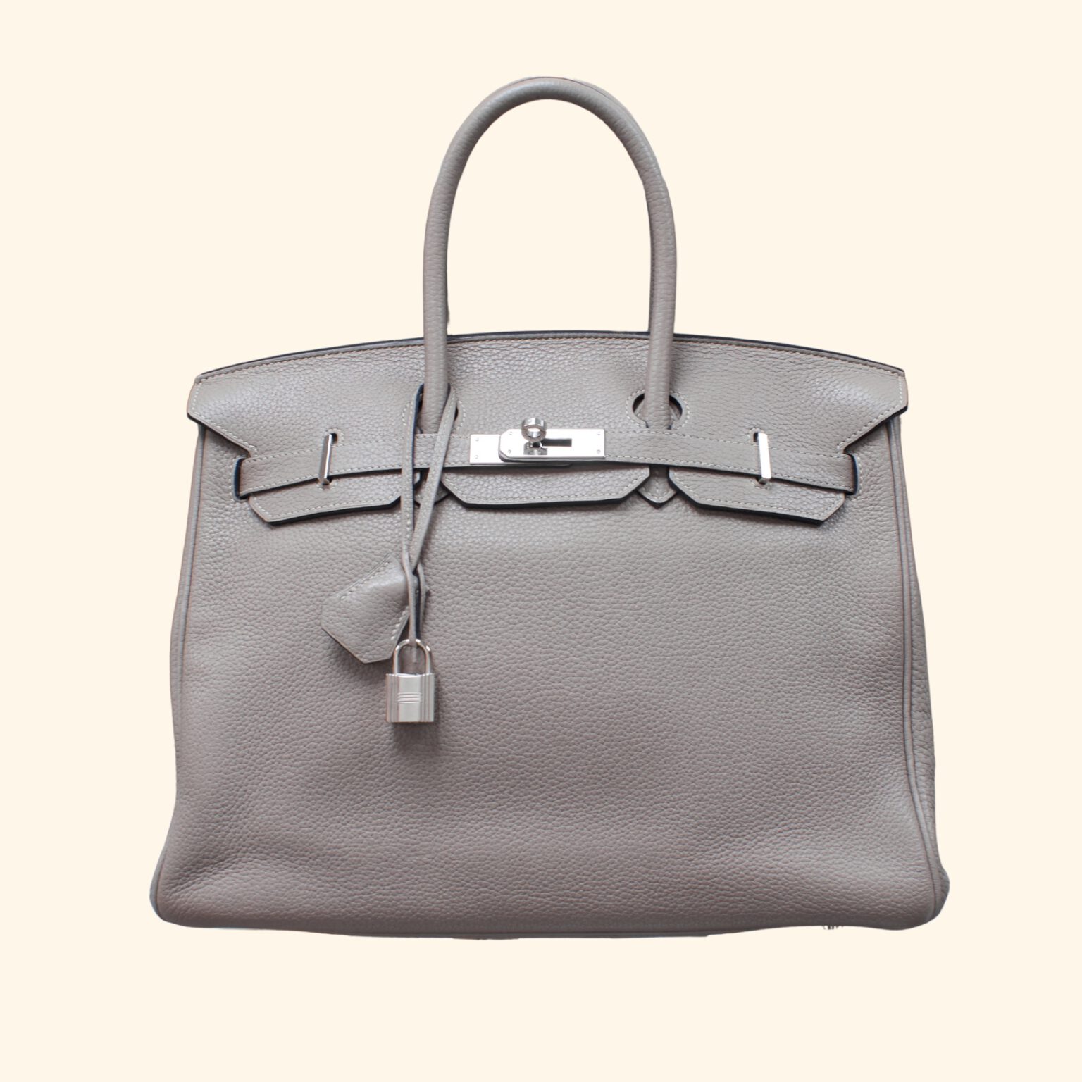 Hermès Birkin 35 Etoupe Clemence Palladium - Coco Liebt Louis