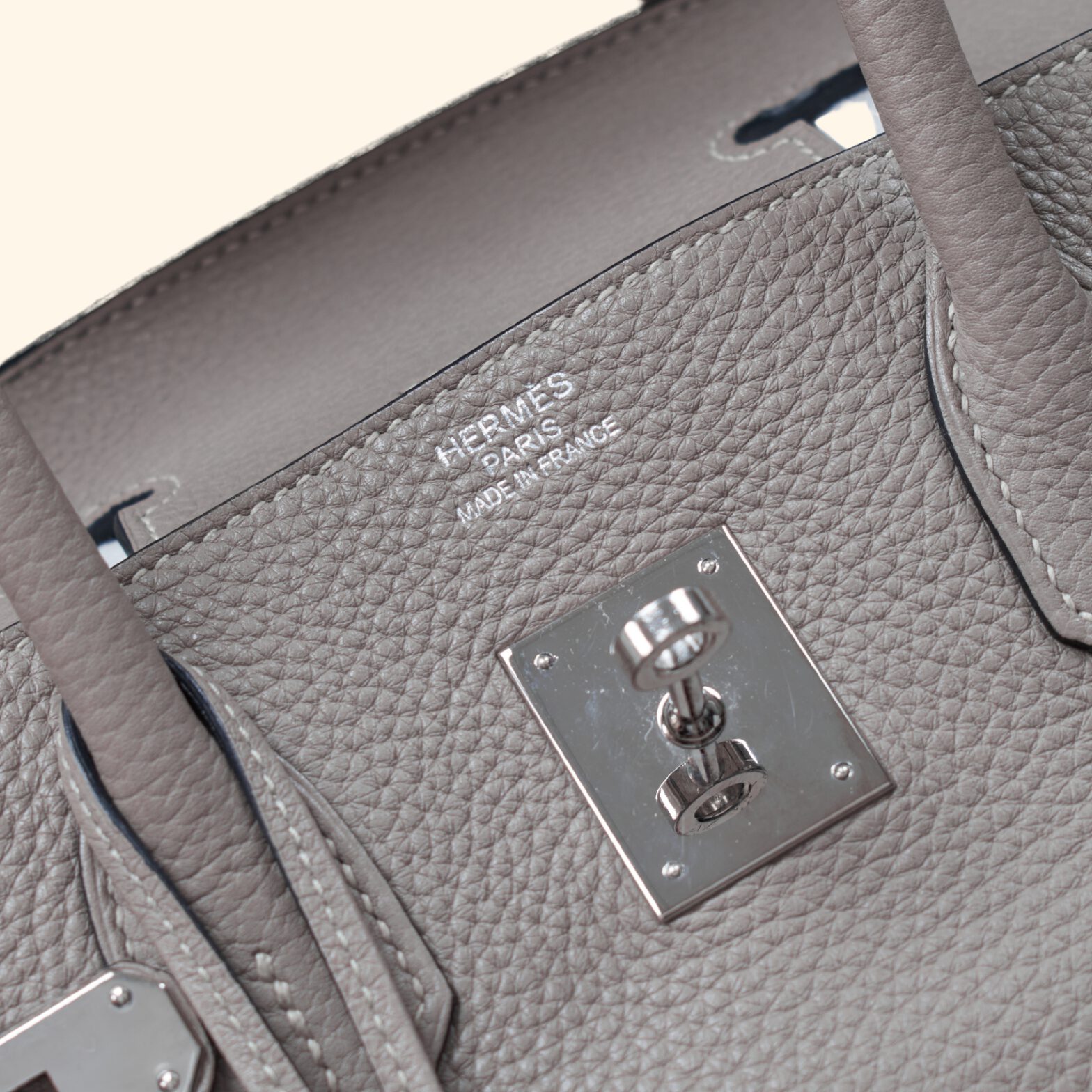 Hermès Birkin 35 Etoupe Clemence Palladium - Coco Liebt Louis